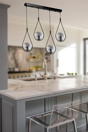 Opviq Industrial Scandinavian Chandelier, 65 cm Length, 20 cm Diameter, 70 cm Height | 100% Metal, Adjustable Height, Black Finish | E27 Max 40W Socket