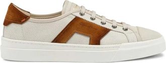 Santoni baskets &agrave; empi&egrave;cements en daim - Tons neutres