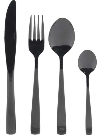 Salter BW05463 Regal 16-teiliges Besteckset 4 Personen - essbesteck Set 4 Tischaufstellungen, schwarz beschichtete Edelstahl Spiegeloberfläche, Handwäsche, g