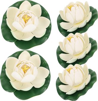 Garneck 10 cm Halboffener Gelber Lebensechter Schwimmender Lotus Für Teichdekor Künstliche Lotusblume Kunstblume Gartenornament