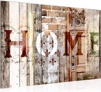 Runa Art Wandbilder Home Bild XXL Wohnzimmer Beige Braun Holzoptik 120 x 80 cm 3 Teilig 502831b