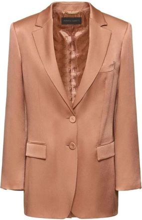 Alberta Ferretti Femme, Vestes, Brun, Taille: 38 FR Veste en satin