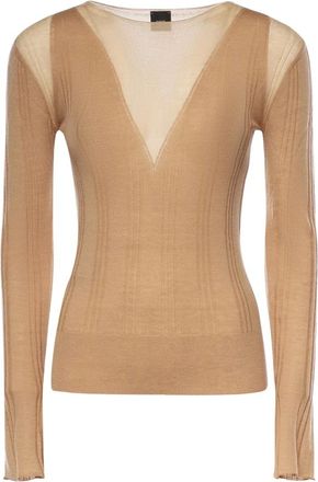 Pinko Pinko, Femme, Pulls, Brun, Taille: 38 FR Tricot Ras du Cou