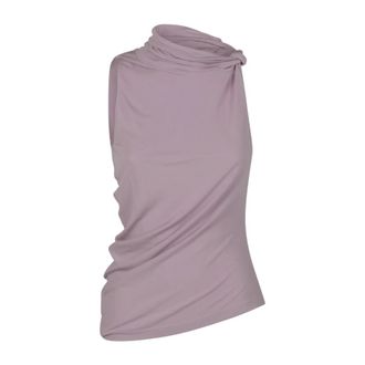 Courr&egrave;ges Draped Crepe Jersey Top - - Tops - Damen - Rosa - L