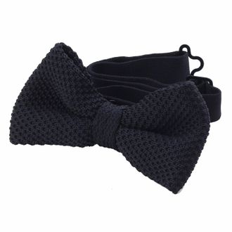 DonDon Herren Strick Fliege gebunden und l&auml;ngenverstellbar 11 x 6 cm schwarz