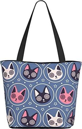 AOOEDM Dizzy-Cats Pattern Ladies Shopping Bag 13x11x7in.Le cadeau parfait pour la Saint-Valentin.Cest de la Saint-Valentin pour maman, fille, &eacute;pouse, etc