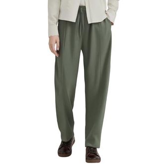 Generic Pantalon long en lin pour homme avec taille &eacute;lastique et droit en mat&eacute;riau facile dentretien pour le quotidien, le bureau et les voyages, Bleu marine 