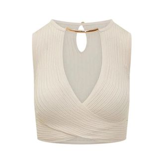 Elisabetta Franchi Damen, Oberteile, Beige, MGr&ouml;&szlig;e