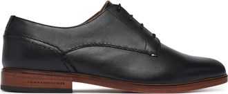 Tommy Hilfiger Halbschuhe Tommy Hilfiger Hilfiger Leather Dress Shoe FM0FM05777 Schwarz