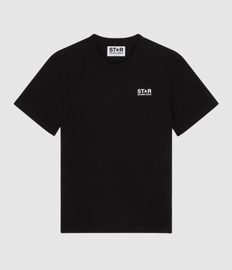 Golden Goose Tee-shirt Homme Big Star Coton Noir Blanc