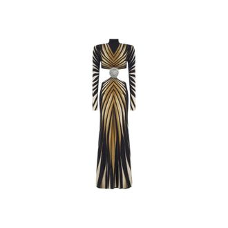 Roberto Cavalli Gold Ray Cut-Out Strickkleid - - Dresses - Damen - Mehrfarbig - 2XL