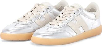 Hogan Low-Top Sneaker - Sneaker aus Leder - Gr. 36 (EU) - in Silber - f&uuml;r Damen