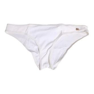 Dolce & Gabbana Femme, Sous-v&ecirc;tements, Blanc, Taille: 38 FR Bas de Bikini avec Logo DG