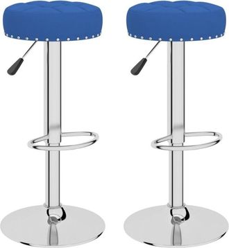 vidaXL Barhocker 2 Stk. Blau Stoff Vidaxl