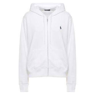 Ralph Lauren Femme, Sweatshirts et sweats &agrave; capuche, Blanc, Taille: 38 FR Sweat &agrave; capuche zipp&eacute; en molleton de coton