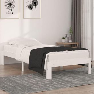 vidaXL Cadre de lit Blanc Bois massif 90x190 cm Simple