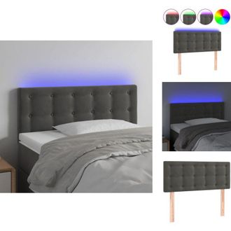 vidaXL Led Kopfteil Dunkelgrau 80x5x78/88 cm Samt - LED-Kopfteil - Samt - Kopfteil - Bett-Kopfteil - Nachtlicht