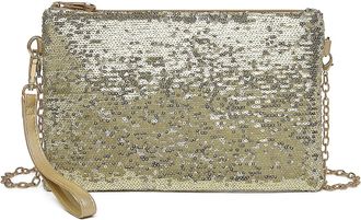 Miss Lulu Damen Fashion Pailletten Tasche Mini Clutch kleine Damen Kettentasche Umh&auml;ngetasche f&uuml;r Hochzeiten, Dates und verschiedene Anl&auml;sse mit goldener Kette 