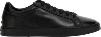 Tod's Homme, Chaussures, Noir, Taille: 43 1/2 EU Leather Low Top Baskets