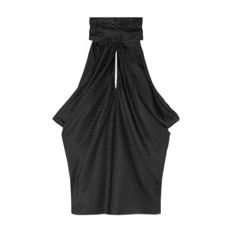Versace V Allover Jacquard Seide Lavalli&egrave;re Top - - Tops - Damen - Schwarzk - M