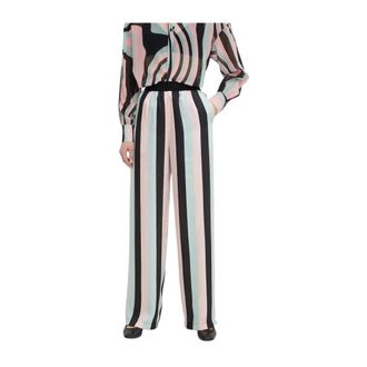 Silvian Heach Pantalon Large &agrave; Taille &Eacute;lastique &agrave; Rayures - Femme - Pantalons - Multicolore - Taille: 36 FR