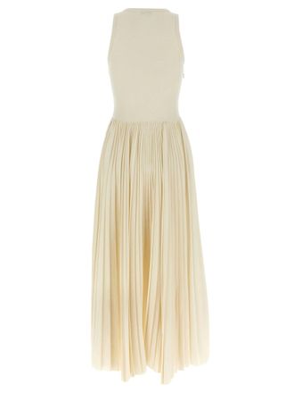Alexander McQueen Asymmetrical Pleated Dress - Cream