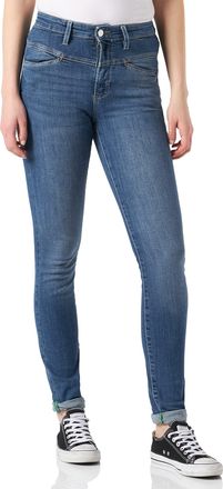 s.Oliver Damen 120.10.202.26.180.2110147 Hose lang Izabell Skinny, Blue Sretched Deni, 34W 30L EU