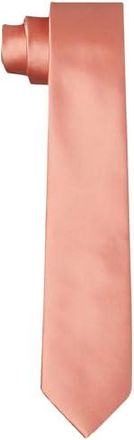 DonDon Cravates pour hommes, faites à la main, look soie 6 cm - Couleur saumon