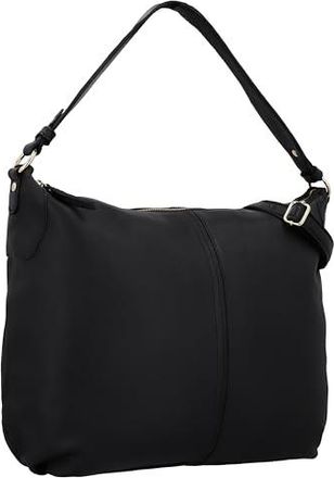 Gusti Hannah Sac &agrave; main en cuir de vachette pour femme, taille moyenne, fermeture &eacute;clair et sangle r&eacute;glable Noir