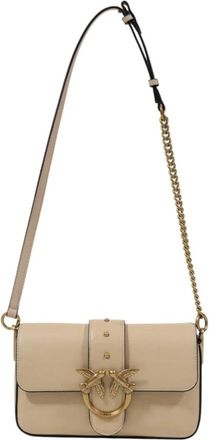 Pinko Pinko, Femme, Sacs, Gris, Taille: ONE Size Love Birds Sac Bandouli&egrave;re en Cuir