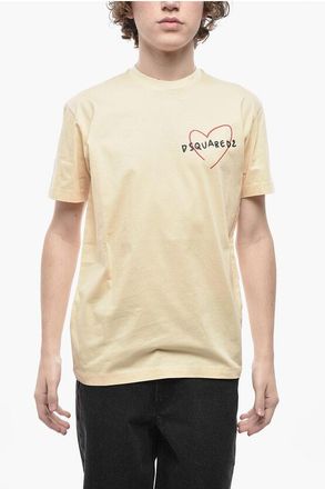 Dsquared2 Cotton Crewneck T-Shirt HEART D2 size S