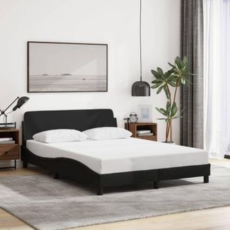 vidaXL Bettgestell Dover Schwarz 120x200 cm Stoff Vidaxl
