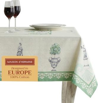 Maison d'Hermine Jardin du Roy Nappe 100% Coton pour Cuisine, d&icirc;ner, Plateau de Table, d&eacute;coration de f&ecirc;te, Mariage, f&ecirc;te m&egrave;res, Thanksgiving, No&euml;l (Rectangle, 160 x 22