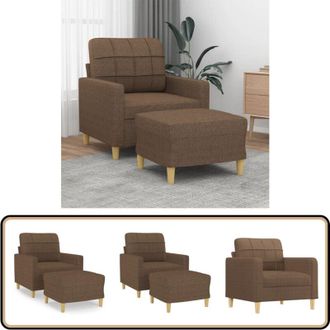 vidaXL Sessel mit Hocker Braun 60 cm Stoff - Wohnzimmerstuhl - Beistelltisch - Couch Set - Lounge Chair - Brauner Sessel