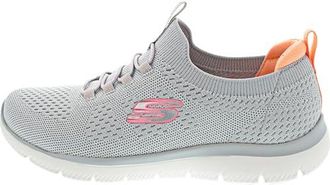Skechers Femme Summits Top Player Fashion-sneakers, Bordure Corail Rose En Tricot Gris, 39 EU