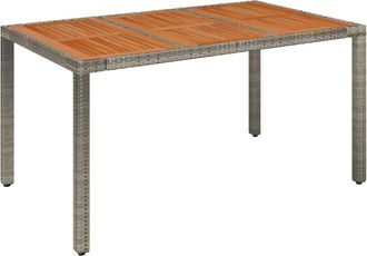 Generic Gartentisch mit Glasplatte, Terrassentisch, Tisch Esstisch, Balkontisch, Partytisch, Gartenmöbel, Poly Rattan(Grau 90x90x75cm) (150 x 90 x 75 cm)