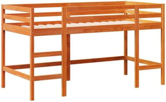 vidaXL Kinderhochbett mit Leiter Wachsbraun 80x200cm Massivholz Kiefer Vidaxl