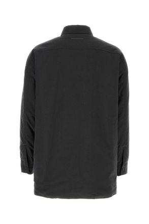 Maison Margiela Mens Reversible Cotton-Wool Shirt Gray