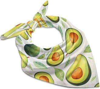 Generic Écharpe carrée en soie légère à motif davocat - Motif fruits tropicaux - Pour cheveux - Respirant - Cadeau pour homme et femme, multicolore, 46x46cm