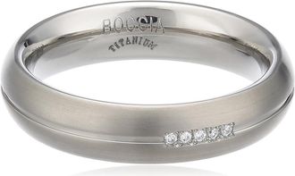 Boccia Unisex-Ring Titan Diamant (0.025 ct) wei&szlig; Brillantschliff Gr. 70 (22.3) - 0130-0370