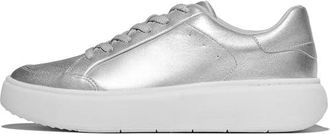 FitFlop FitFlop Baskets RTG en cuir m&eacute;tallis&eacute; pour femme, Argent&eacute;, 41 EU