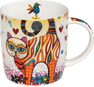 MAXWELL AND WILLIAMS Maxwell & Williams Smile Style Mug chat color&eacute; dans une bo&icirc;te cadeau, en porcelaine, multicolore, 370 ml