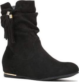 La Modeuse Bottines-Bottines en suédine à Talon compensé et Bout Rond