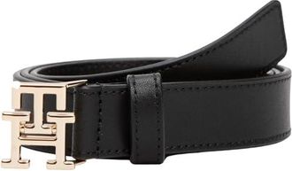 Tommy Hilfiger Ceinture Femme Logo 2,5 cm en Cuir, Noir (Black), 100 cm