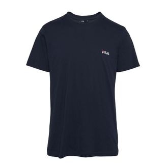 Fila Herren-T-Shirt, 100% Baumwolle, Normale Passform, kurzärmelig, Marineblau, L