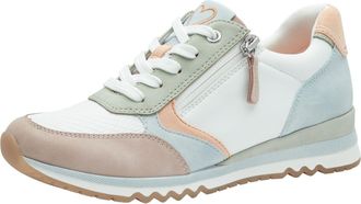 Marco Tozzi Damen Sneaker flach mit Rei&szlig;verschluss Freizeit, Mehrfarbig (White/Moss), 37 EU