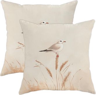 Generic Fall M&ouml;we Vogel Zierkissenbezug Atmungsaktiv Zierkissenbez&uuml;ge Quadratische Dekokissenbezug F&uuml;r Balkon Sofa Hotel 45X45Cm 2Er Set