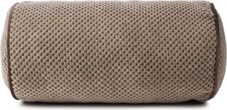 Gözze Kissenrolle Sven, Nackenrolle in genoppter Optik mit Keder, Dekorative Rolle mit Reißverschluss, 40 x 20 cm - Taupe