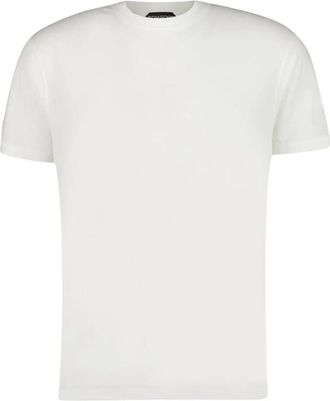 Tom Ford Homme, Tops, Blanc, Taille: 2XL T-shirt &agrave; col rond en coton Lyocell