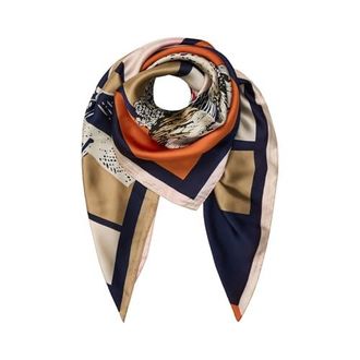 Alexis Leroy Foulard Femme Simili-Soie 90x90cm Carr&eacute; Multifonction Col/T&ecirc;te/Sac Cheval 3